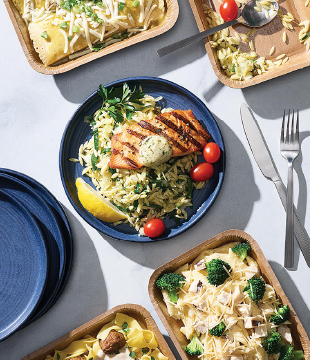 a delicious variety of chicken, pasta, enchiladas and more ready to eat.